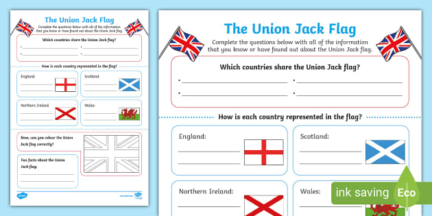 The Union Jack Flag Activity Sheet (teacher made)