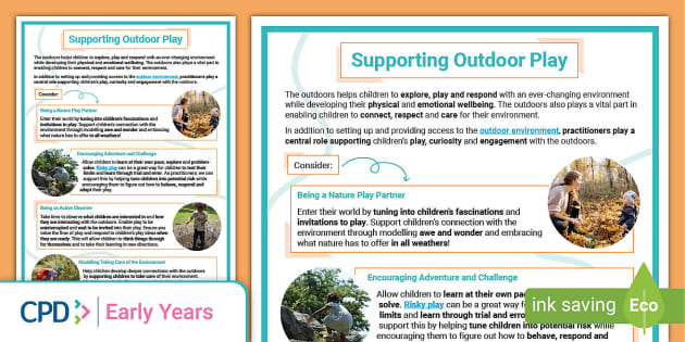 Supporting Outdoor Play - Early Years Outdoors - EYFS CPD