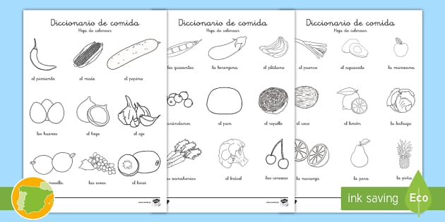 Dibujos de comida para colorear (teacher made) - Twinkl