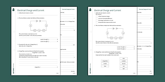Electric Circuits Worksheets with Answers GCSE Beyond