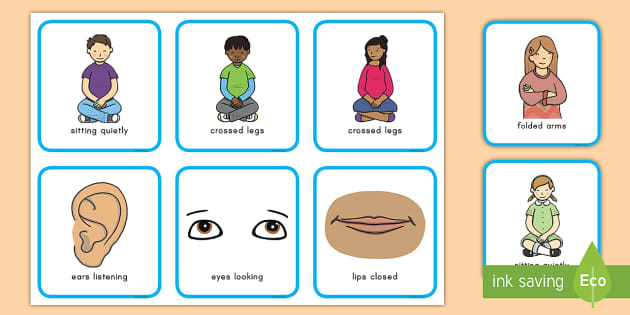 Good Sitting Cards (teacher made) - Twinkl