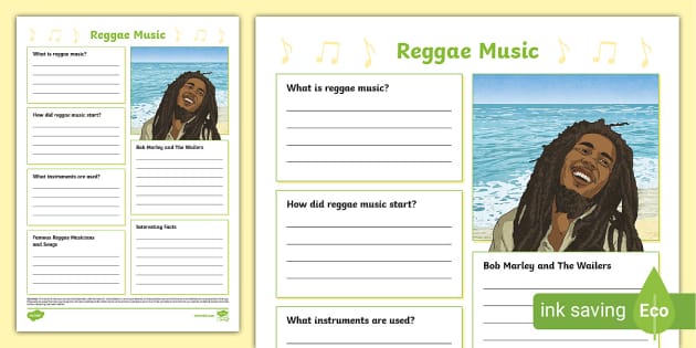 👉 Reggae Music Fact File Template (teacher made) - Twinkl