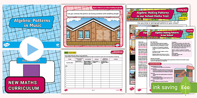Algebra Patterns in our School Pack (teacher made) - Twinkl