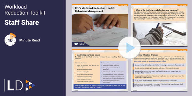 Staff share: DfE Workload Reduction Toolkit - Behaviour Management