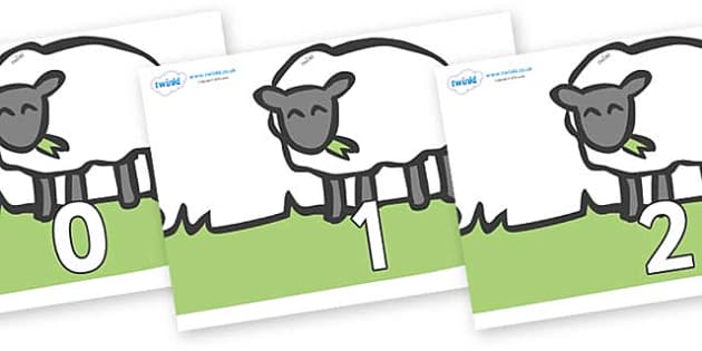FREE! - Numbers 0-50 on Sheep to Support Teaching on Pig in the Pond