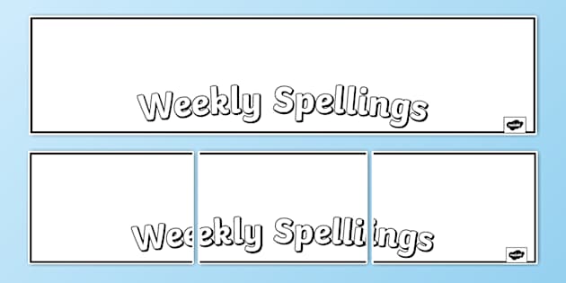 Weekly Spellings Collaborative Drawing Display Banner