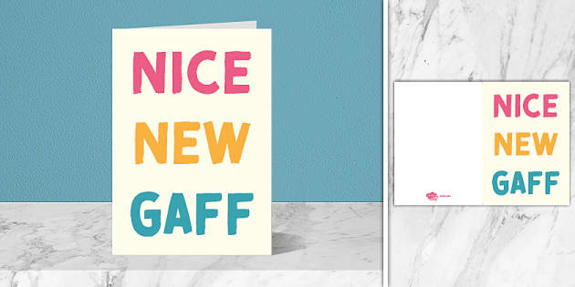 Nice New Gaff Card | Twinkl Party (teacher made) - Twinkl