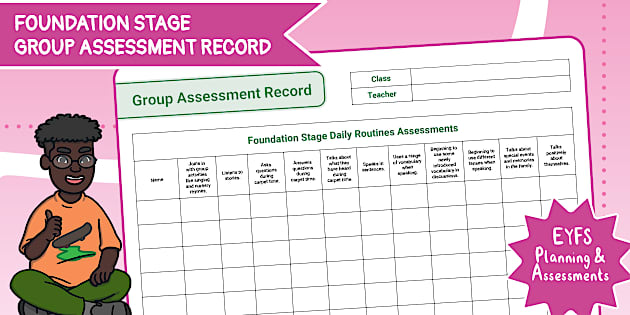 NI EYFS FS Whole Class Activities Group Assessment Record