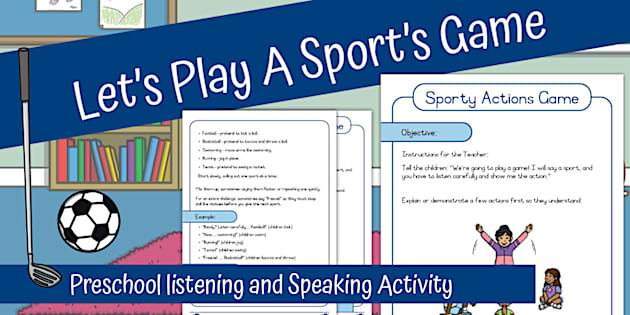 Grade R English - Activity Sheet: Sporty Actions Game