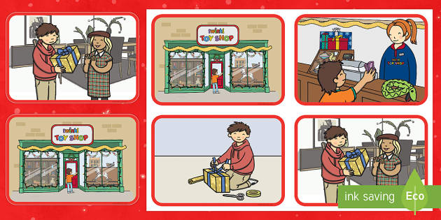 Gift Giving Story Sequencing Cards (teacher made) - Twinkl