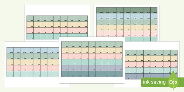 👉 Botanical-Themed Gattegno Chart Place Value Pack