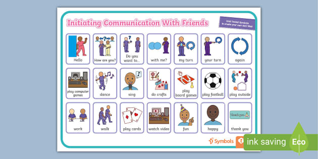 Twinkl Symbols: Friendship Initiating Communication Mat