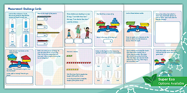 Measurement Challenge Cards (Ages 5 - 6) (teacher made)