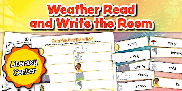 Weather Read and Write the Room Worksheet - Twinkl