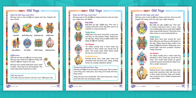 The Old Toy Room: Old Toys Differentiated Fact File
