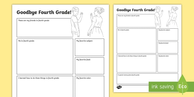 Goodbye Fourth Grade! Activity