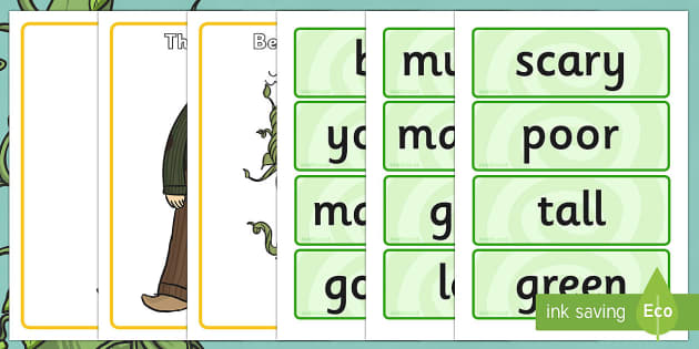 Jack And The Beanstalk Character Describing Words Match Activity