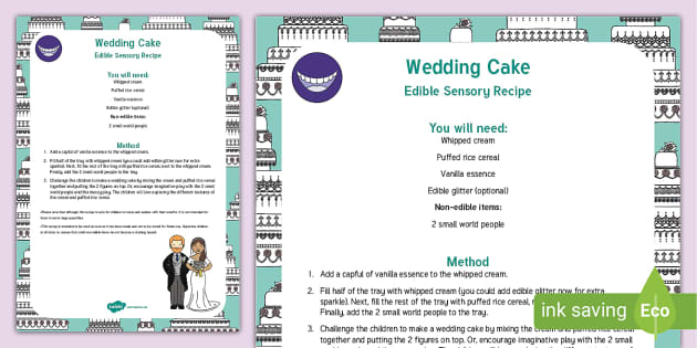 Wedding Cake Edible Sensory Recipe (Teacher-Made) - Twinkl