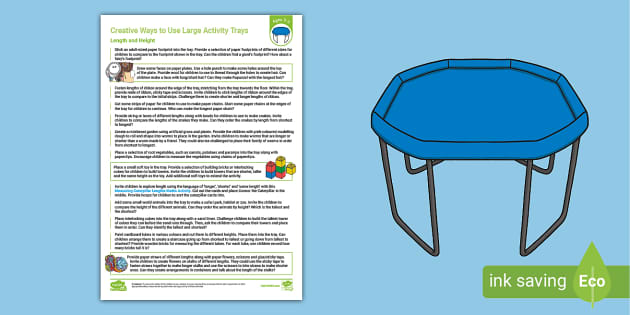 EYFS Ages 3-5 Large Activity Trays: Length and Height