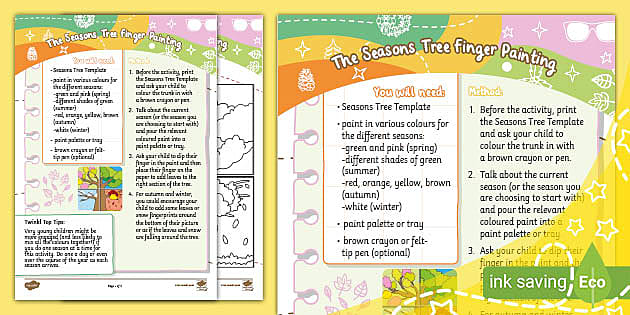 The Seasons Tree Finger Painting Activity (teacher made)