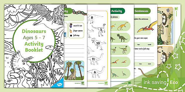 Dinosaurs Activity Booklet (Ages 5 - 7) (teacher made)