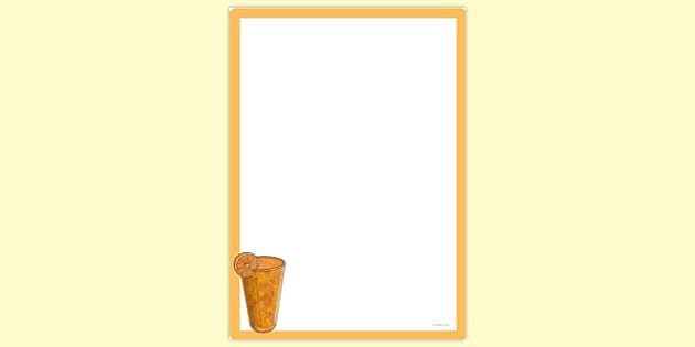 FREE! - Mango and Orange Smoothie Page Border | Page Borders