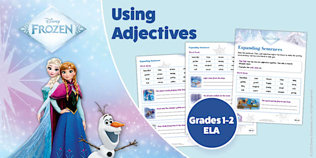 Frozen: Using Adjectives To Expand Sentences Worksheet