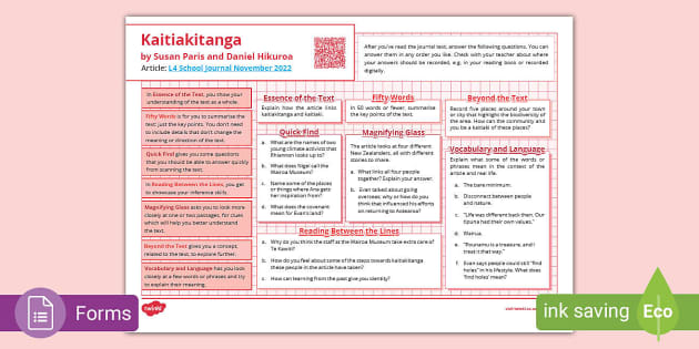 Level 4 (Year 7-8) November 2022 School Journal: Kaitiakitanga ...