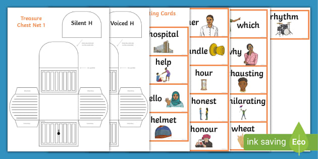ESL Silent 'H' Sorting Cards and Treasure Chest - Twinkl