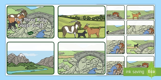 The Three Billy Goats Gruff Story Sequencing (4 per A4)