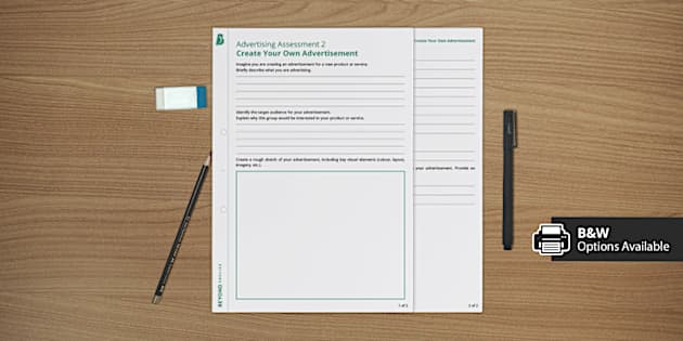 Advertising Assessment 2 - Create Your Own Advertisement Advertising Assessment 2 - Create Your Own Advertisement