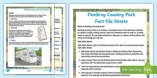 FREE! - Pembrey Country Park Fact File Activity | Twinkl