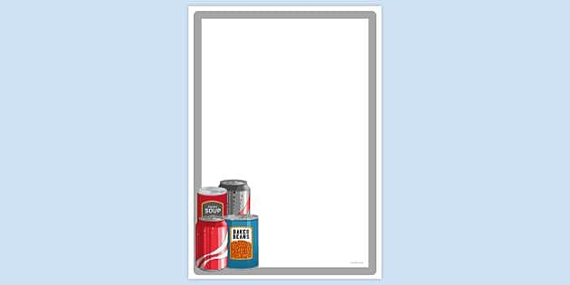 Simple Blank Cans Page Border | Page Borders | Twinkl