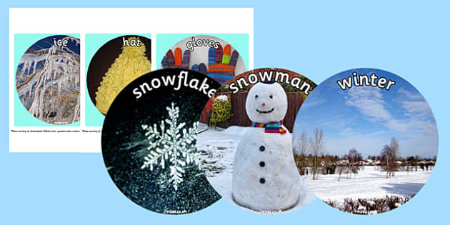 Winter Display Circle Photo Cut Outs (teacher made) - Twinkl