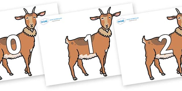 Numbers 0-100 on Medium Billy Goats (teacher made) - Twinkl
