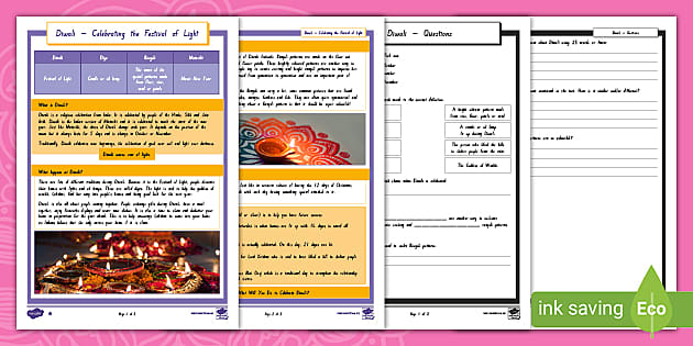 Diwali Information Reading Comprehension - Twinkl NZ