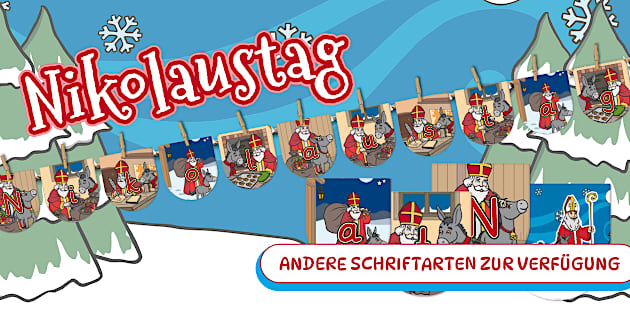 Nikolaustag - Wimpelkette - Twinkl Deutschland