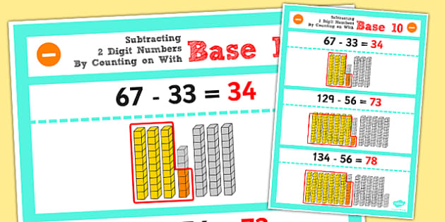 Year 2 Subtracting 2 Two-Digit Numbers and Tens by Counting on Using ...