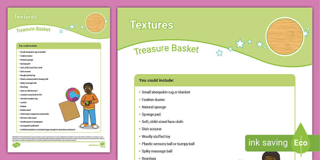 Textures Treasure Basket Ideas | Twinkl (teacher made)