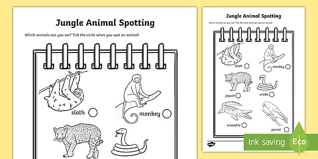 Jungle Explorers Role Play Animal Spotting Form - Twinkl