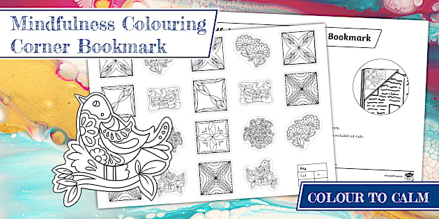 Mindfulness Colouring Corner Bookmark