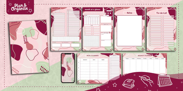 Abstract Pink Planning Pack | Twinkl Busy Bees - Twinkl