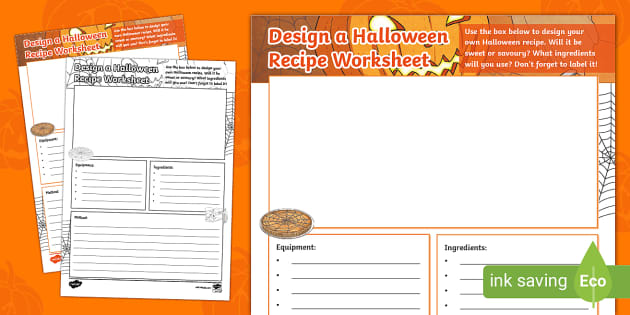 Design a Halloween Recipe Worksheet (teacher made) - Twinkl Design a Halloween Recipe Worksheet (teacher made) - Twinkl