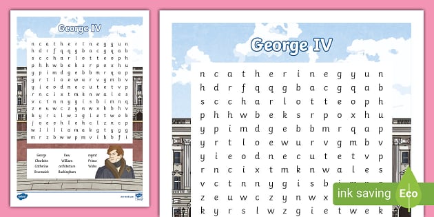 George IV Word Search (Teacher-Made) - Twinkl