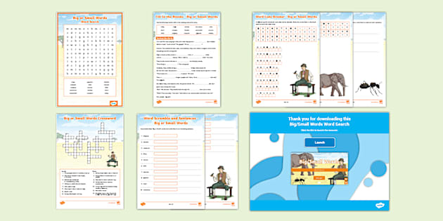 Interesting Words Pack: Big/Small Words (teacher made)
