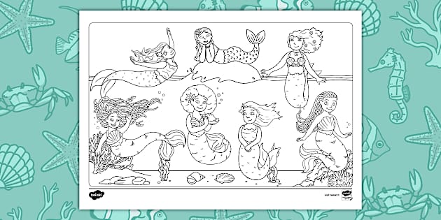 Foglio da colorare: Sirene - Twinkl Colouring (teacher made)