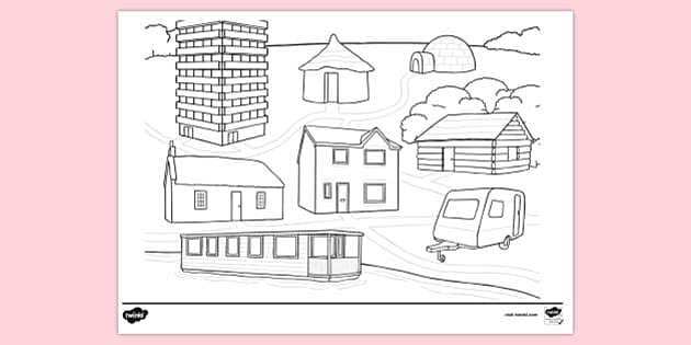 Housing Colouring Sheet | Colouring Sheets (teacher made)