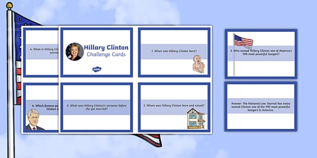 Hillary Clinton Biography Challenge Cards