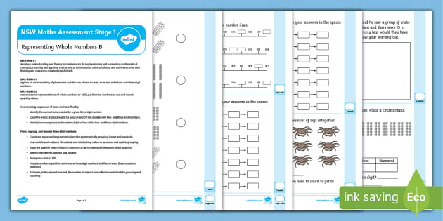 Maths Assessment NSW Curriculum – Stage 1 Representing Whole Numbers B