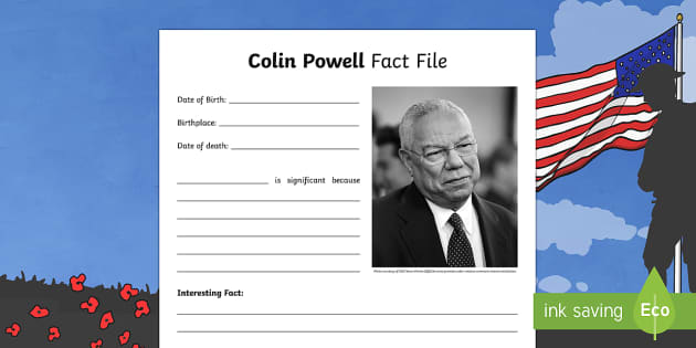 Colin Powell Significant Individual Writing Frames
